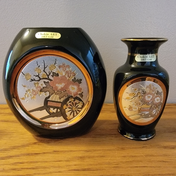 The Art of Chokin | Accents | The Art Of Chokin 24kt Gold Edged Vases ...